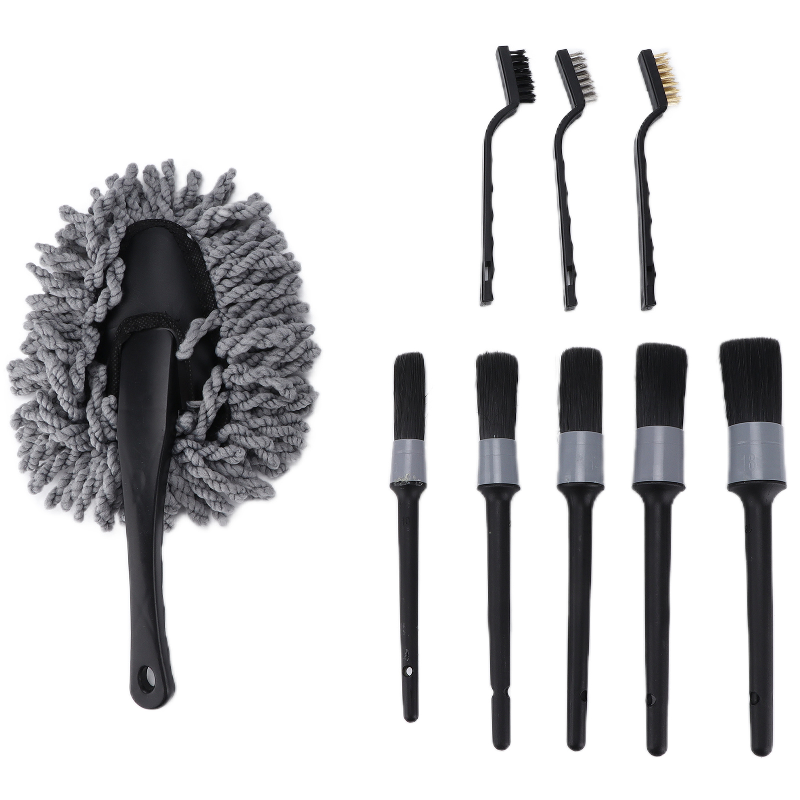 Car 9pcs Detailing Dusting Brushes Kit Scrub Cleaning Tool For Auto ...