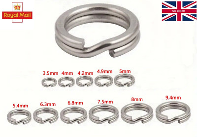 Fishing Split Rings Strong Stainless Steel Sea Rig Links Small Large ...