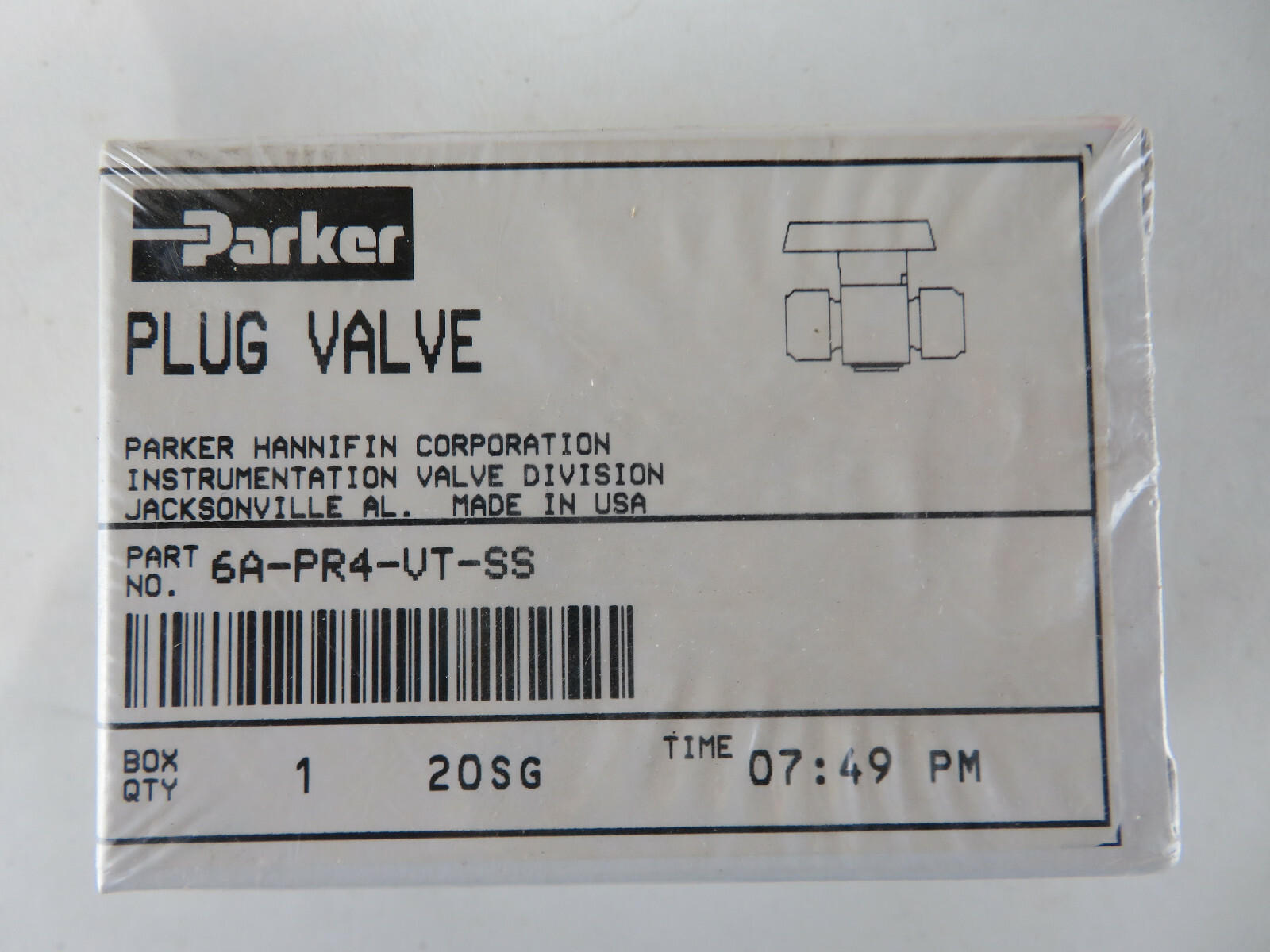 PARKER PLUG VALVE 6A-PR4-VT-SS for sale online | eBay