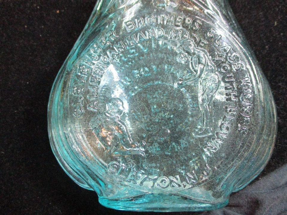 Rare Clevenger Bros Glass Works Aqua Blue Mouth Blown Hand Made Glass ...