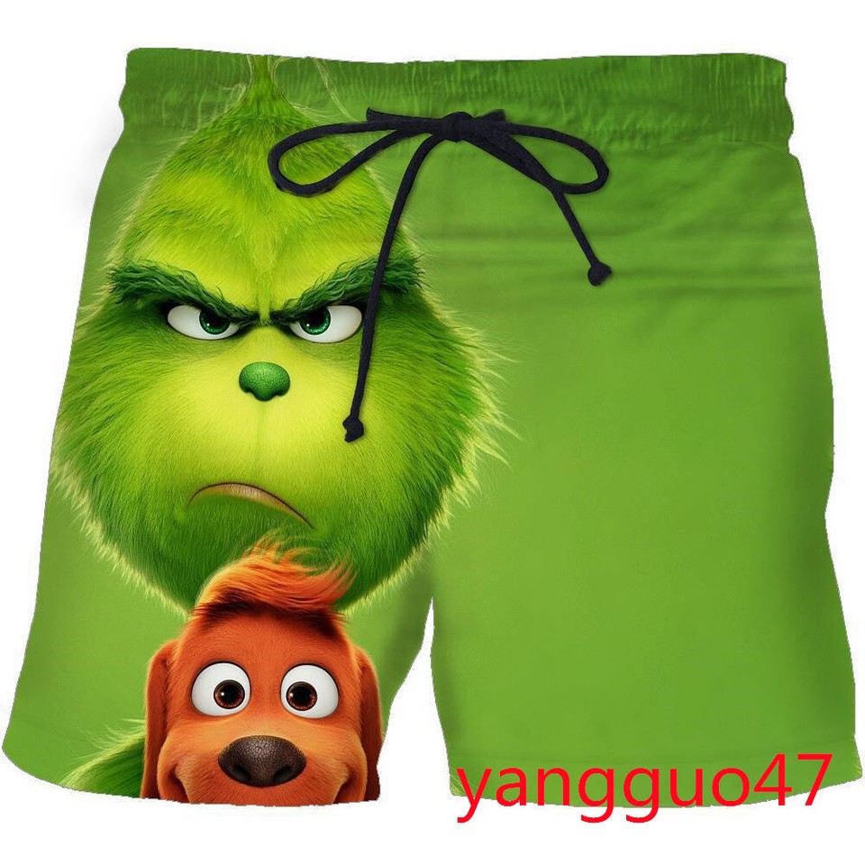 Kids Men Grinch steal Christmas Swim Shorts Swimming Trunks Beach ...