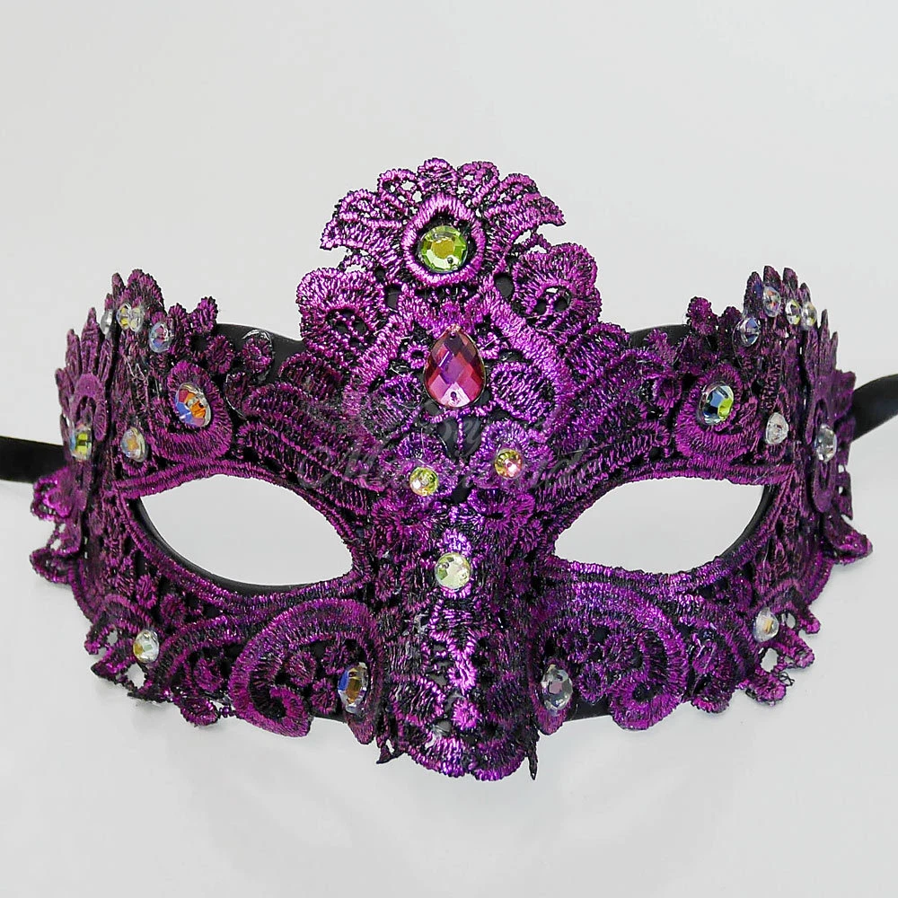 Purple Lace Masquerade Masks
