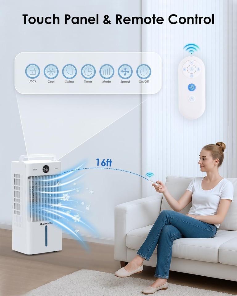 3-in-1 Portable Air Conditioner & Evaporative Cooler - Remote Control ...