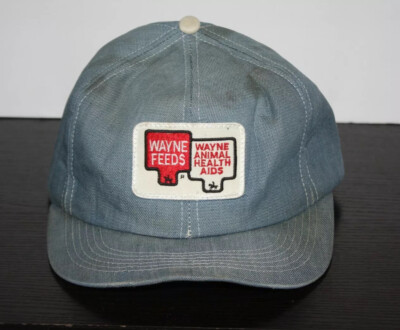 VTG Wayne Feeds Cloth Denim Rare Snapback Hat Made USA Farmer Patch K ...