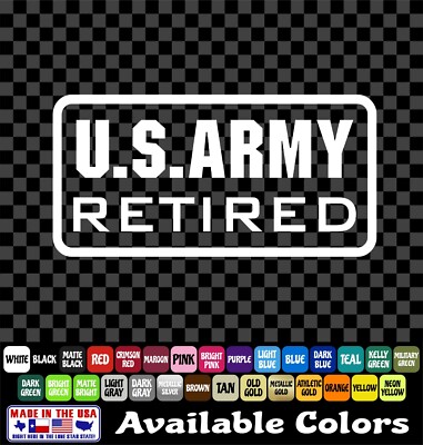 US ARMY Retired Sticker Military Veteran Window Vinyl Decal Car Truck ...