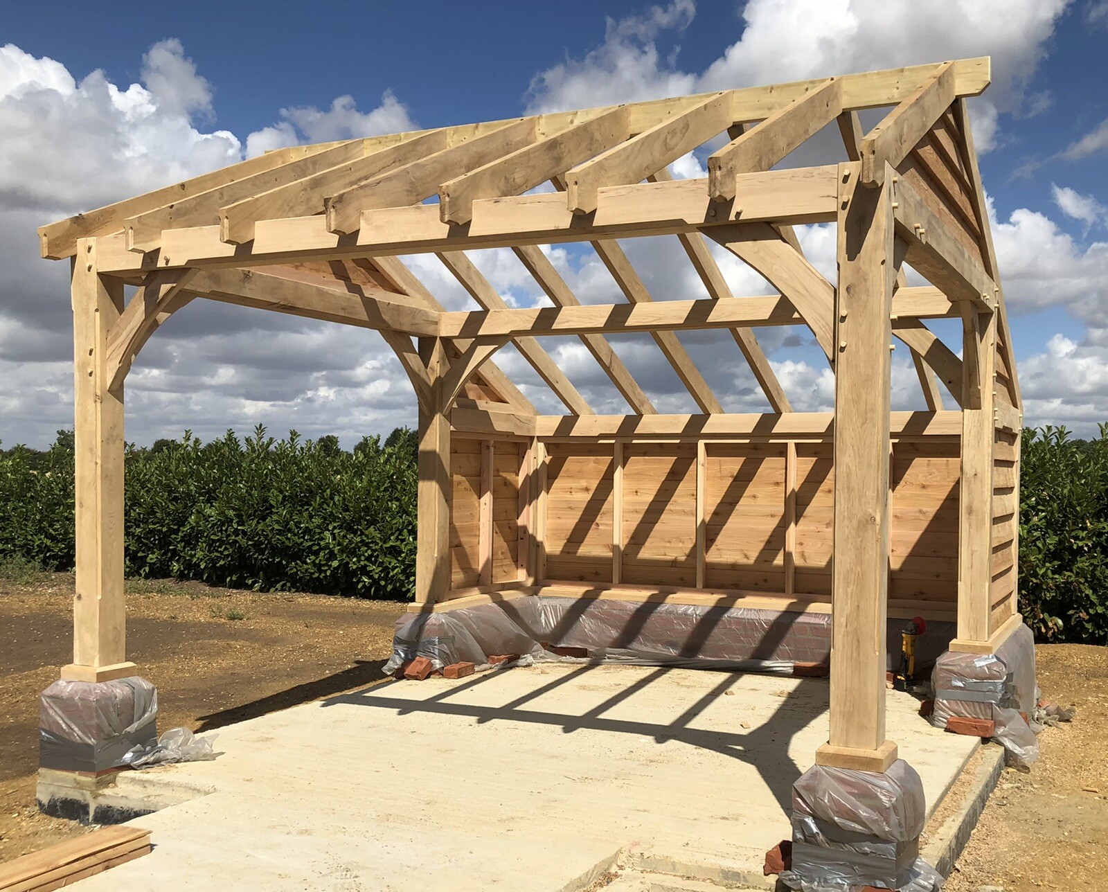 Oak Gazebo, 4m X 3.5m Car Port Frame & Cladding | eBay UK