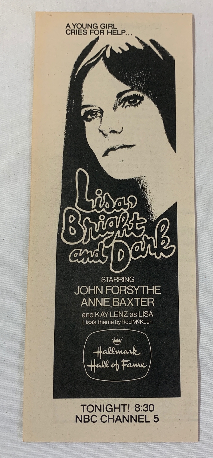 1973 NBC tv movie ad ~ LISA BRIGHT AND DARK Kay Lenz | eBay.de