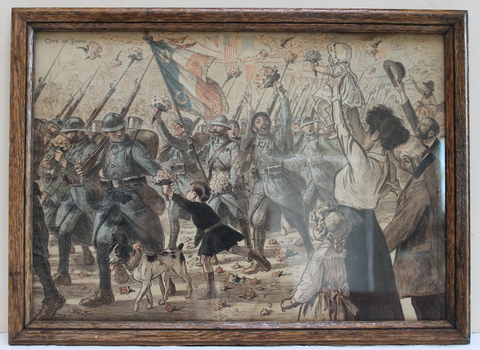 GEORGES REDON COLOR LITHOGRAPHS ON MENUS, 1918 | eBay