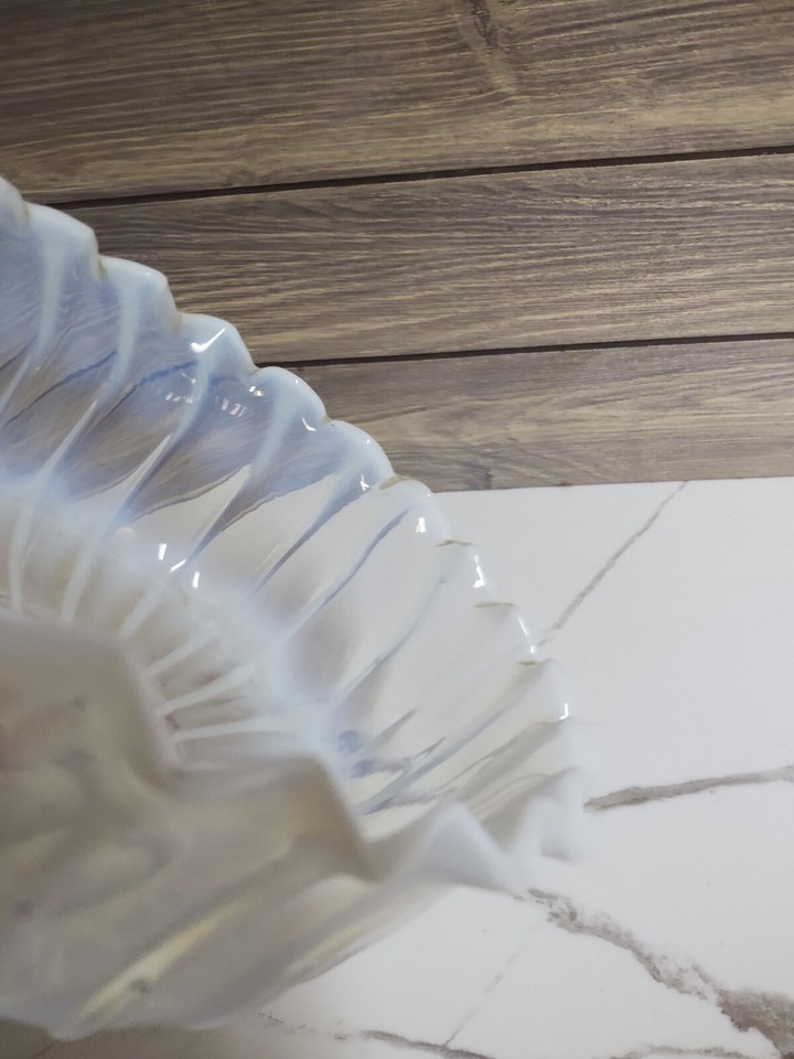 Vintage French Victorian Opal Essence Swirl Striped Glass Lamp Shade ...