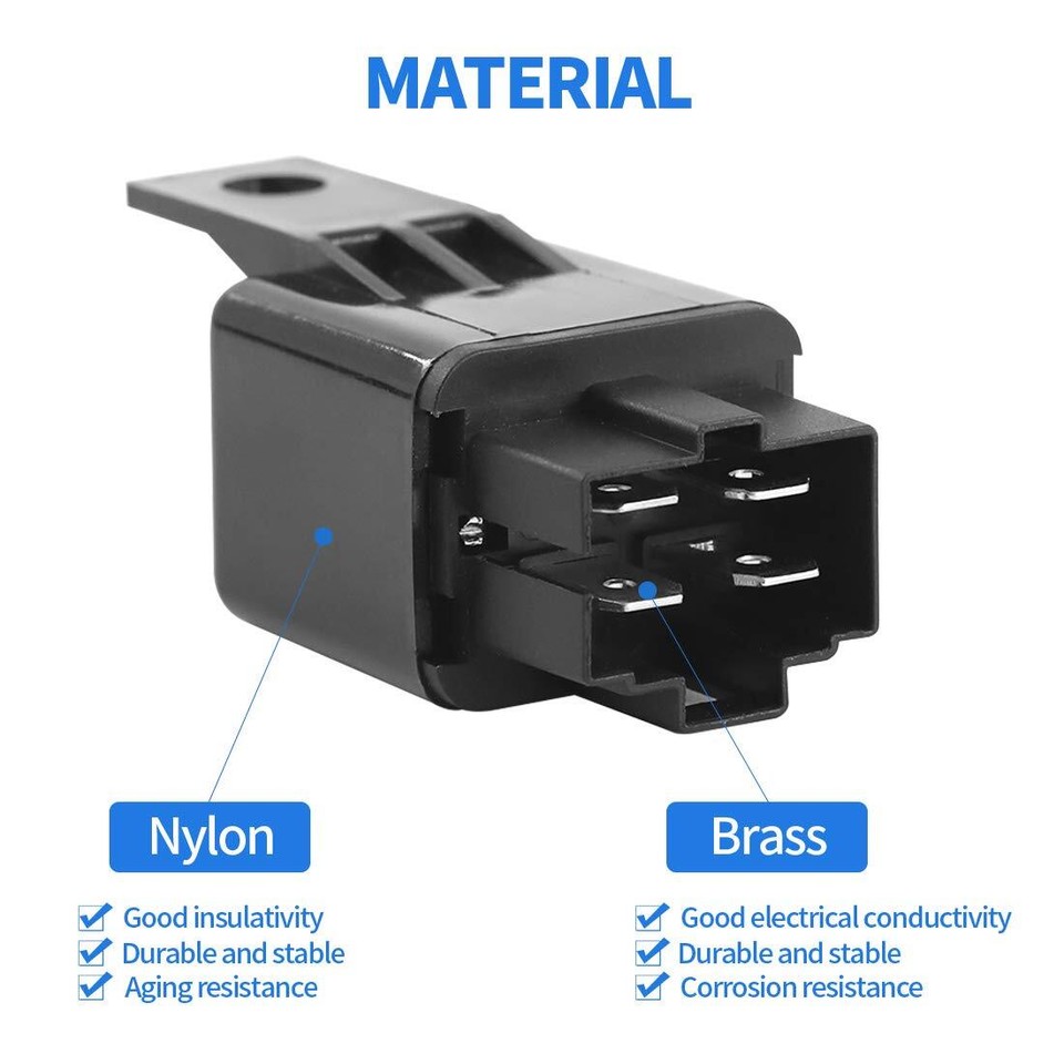 Glarks 10 Pack DC 12V 40 Amp 4-Pin SPST Electrical Relays Switch for ...