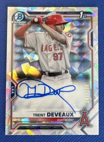 2021 Bowman Chrome - Prospect Autographs Trent Deveaux #CPA-TD Atomic ...