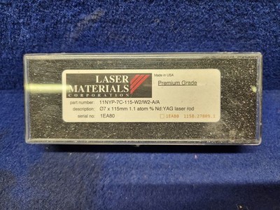 Laser Materials YAG Laser Rod 7x86mm 1.1 atom % Premium Grade W2-A/A | eBay