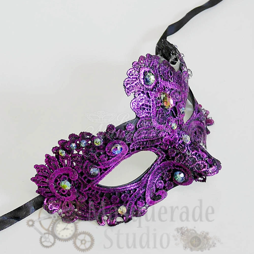 Purple Lace Masquerade Masks