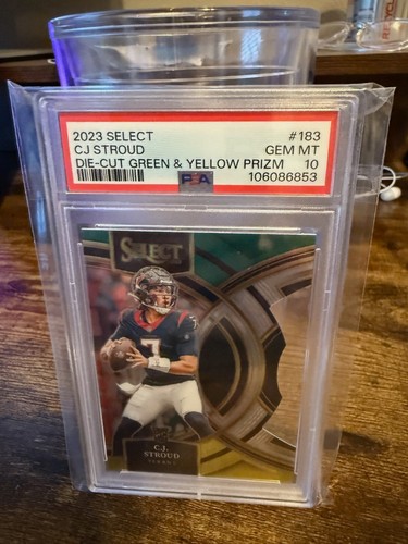 2023 Panini Select CJ Stroud Die-Cut Green/Yellow Prizm Rookie PSA 10 ...