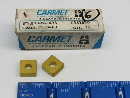 CARMET SNMA-433 CARBIDE INSERTS (6 PCS) NEW GRADE CA-9443 | eBay