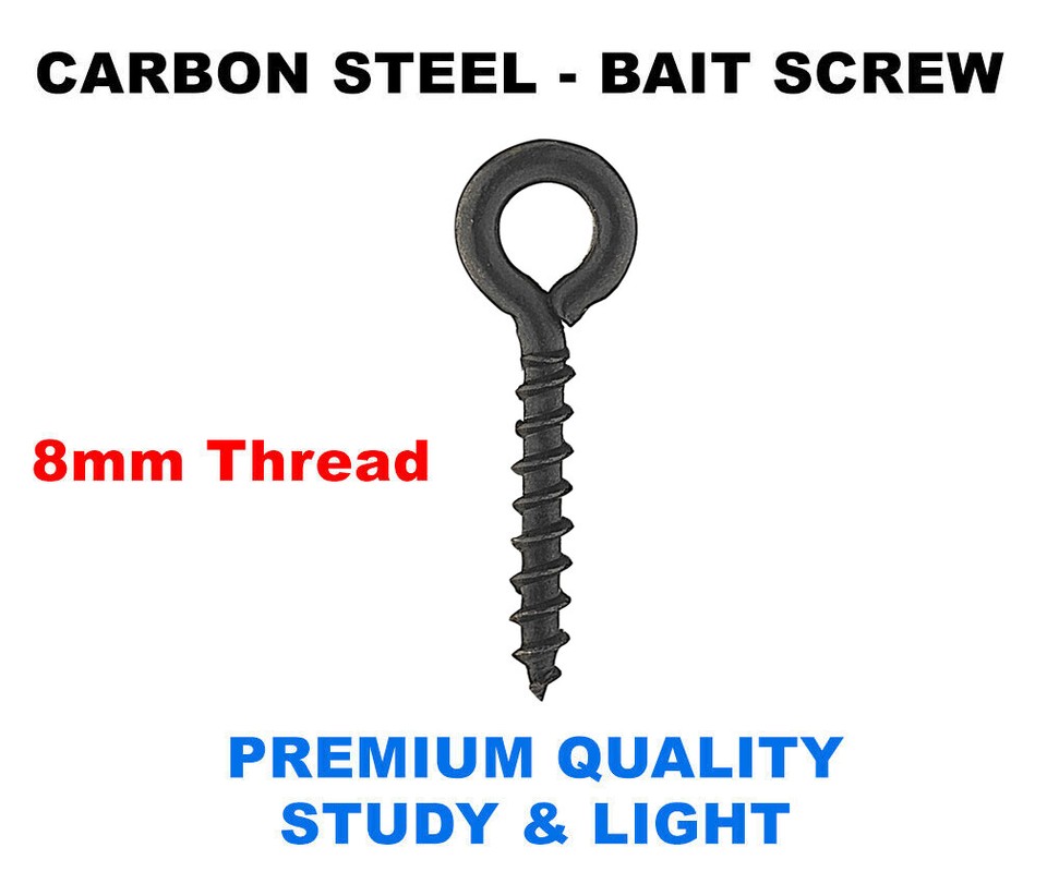 METAL FISHING BAIT SCREWS 12MM 3 STYLE BLACK TERMINAL RIG TACKLE POP ...