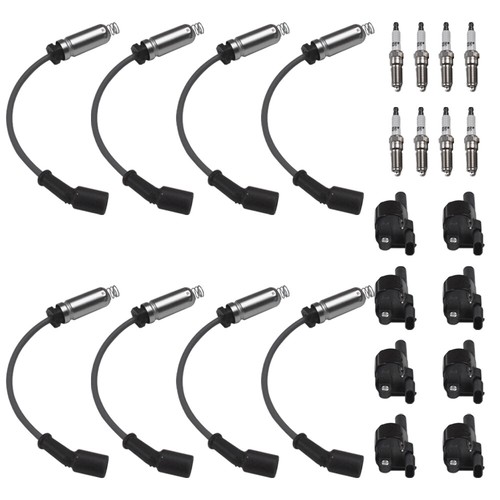 Round Ignition Coil & Spark&Wire for Chevy Silverado 1500 GMC Sierra ...