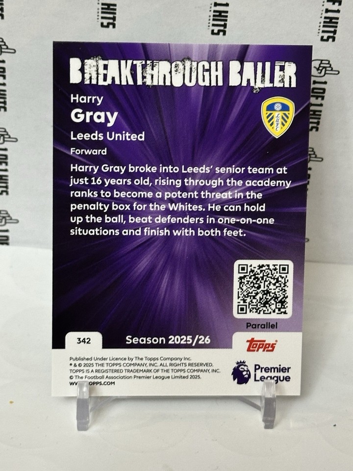 Topps Premier League 2026 - Harry Gray Breakthrough Baller Negative ...