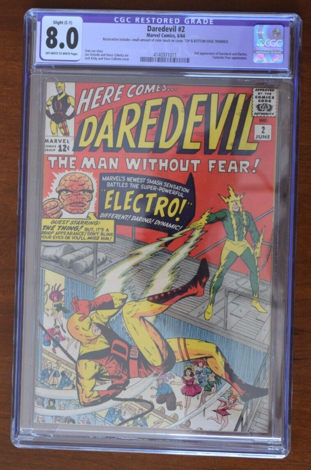 Daredevil #2 Marvel Comics 1964 CGC 8.0 2nd Daredevil Electro! OW/WP | eBay