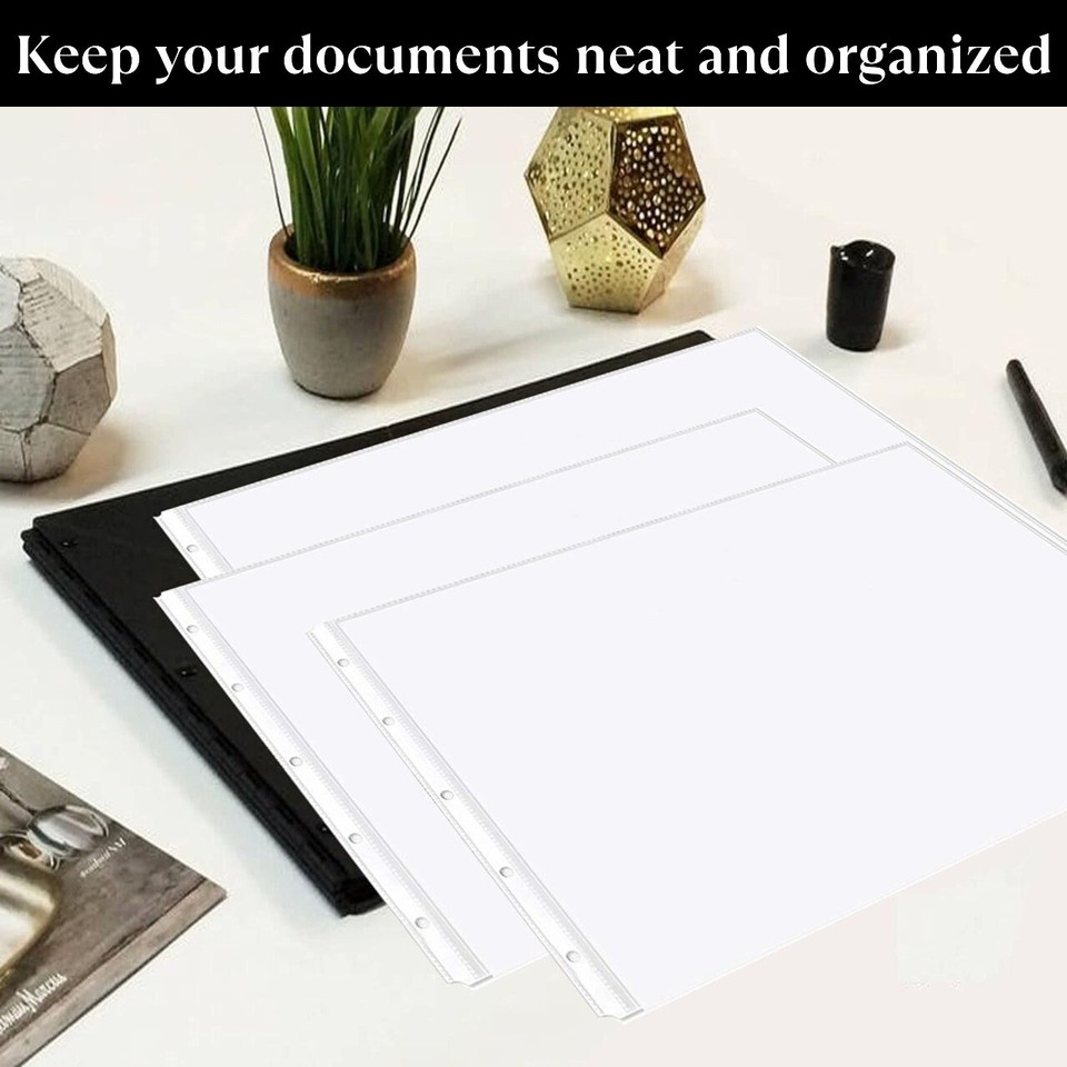 Punched Pockets A1 A2 A3 Wallets Clear Multi Punch Sleeves Filing ...