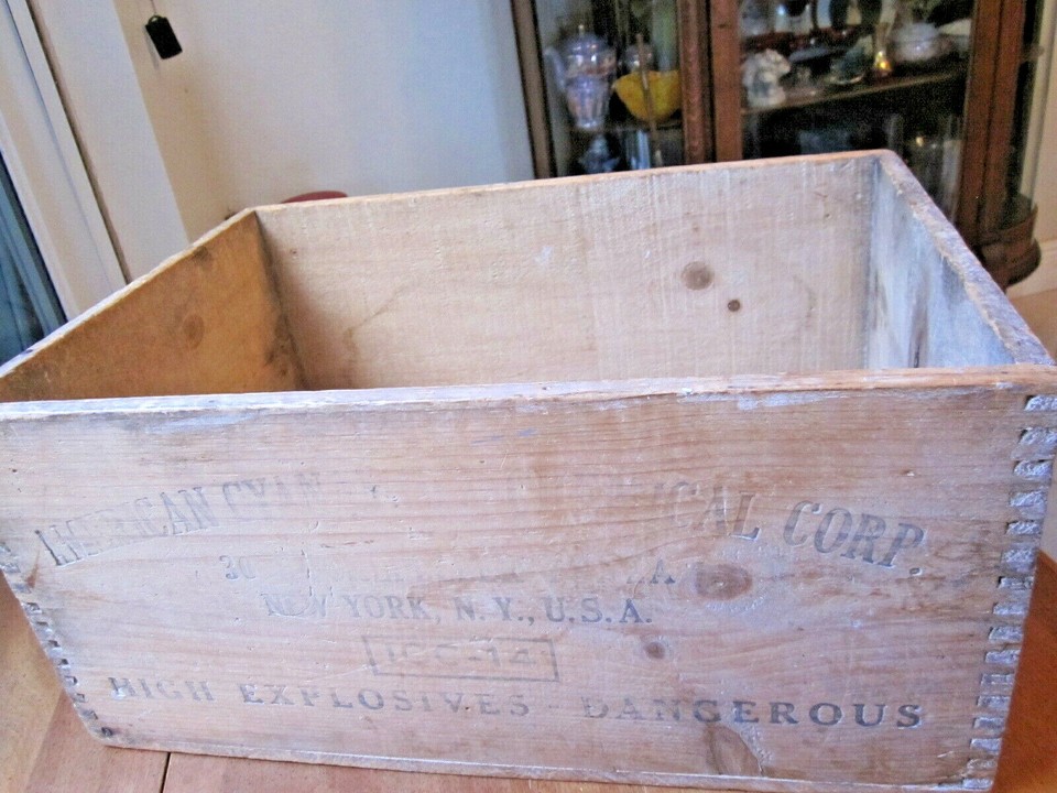 Antique Dynamite Crate, Wooden American Cyanmamid Co.Crate, Dove tail ...
