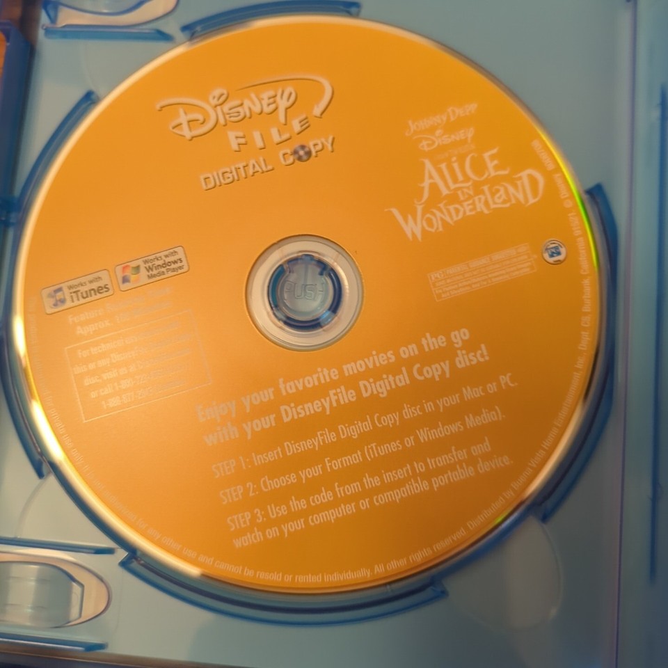 Alice in Wonderland DVD Blu ray 3D Combo Pack Lenticular Slipcover ...