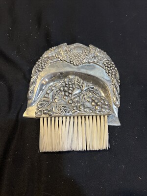 Silver Plated Silent Butler Crumb Tray Dust Pan W/Brush Bakelite Handle ...