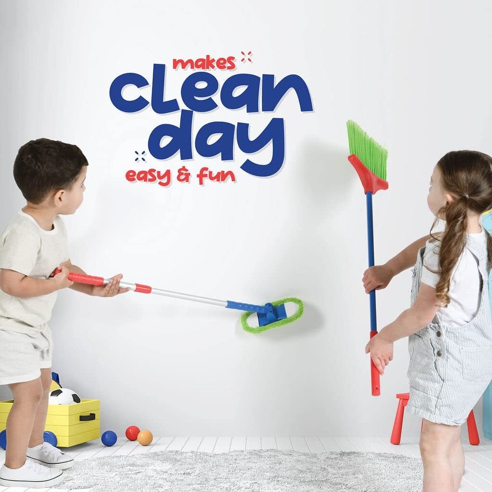 Kids Cleaning Set 4 Piece - Toy Cleaning Set Includes Broom, Mop, Brush ...