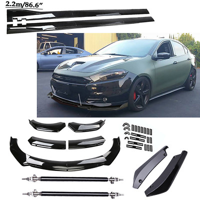 Front Bumper Spoiler Body Kit / Side Skirt/Strut Rods Glossy For Dodge ...