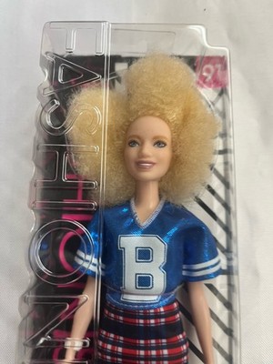 Barbie Fashionista #91 Varsity Platitude Petite Doll Blonde Albino ...