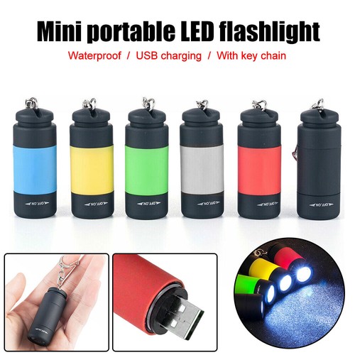 Mini LED Flashlight Lamp USB Rechargeable Waterproof Torch Pocket ...