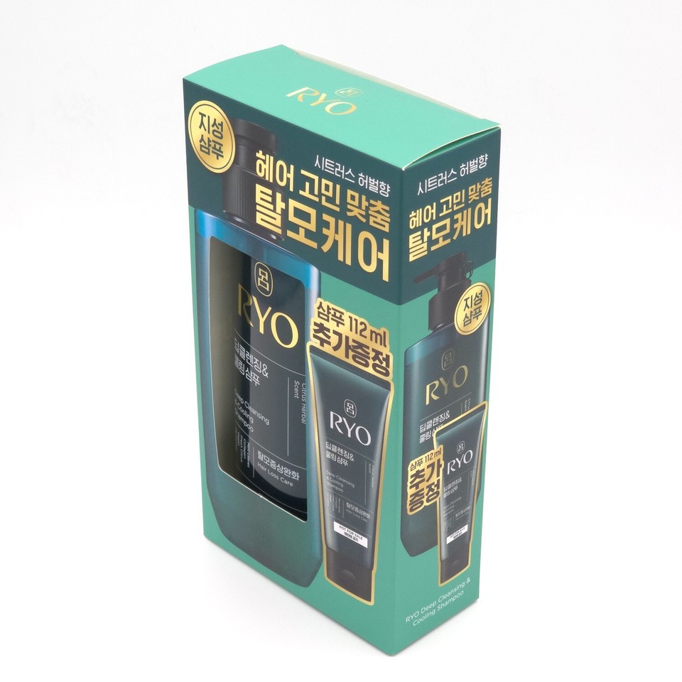 RYO Deep Cleansing & Cooling Shampoo Set 480ml + 112ml Hair Loss Care K-Beauty | eBay