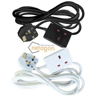 Eagle Single Gang 13A Extension Lead Cable Electric UK Plug Socket ...
