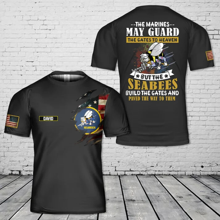 Custom Name US Navy Seabee AOP Shirt 3D Full Print T-shirt Full Size S ...