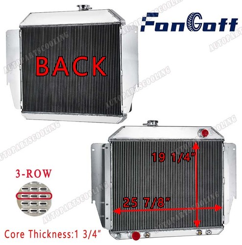 3 Row Radiator Fit 1979-91 Ford E100 E150 E350 E250 Econoline Club ...