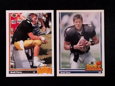 1991 UPPERDECK BRETT FAVRE RC #13 & ROOKIE FORCE RC #647. ATLANTA ...