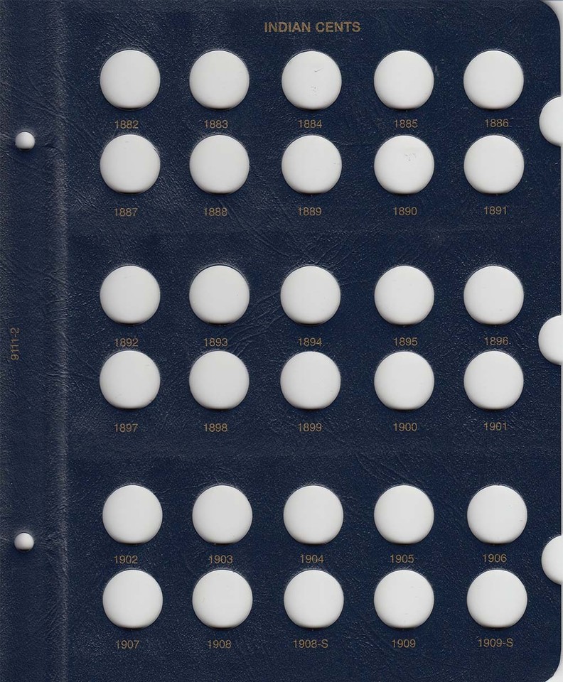 Indian Cents Coin Album US Currency Collection Folder 1856 1909 Whitman ...
