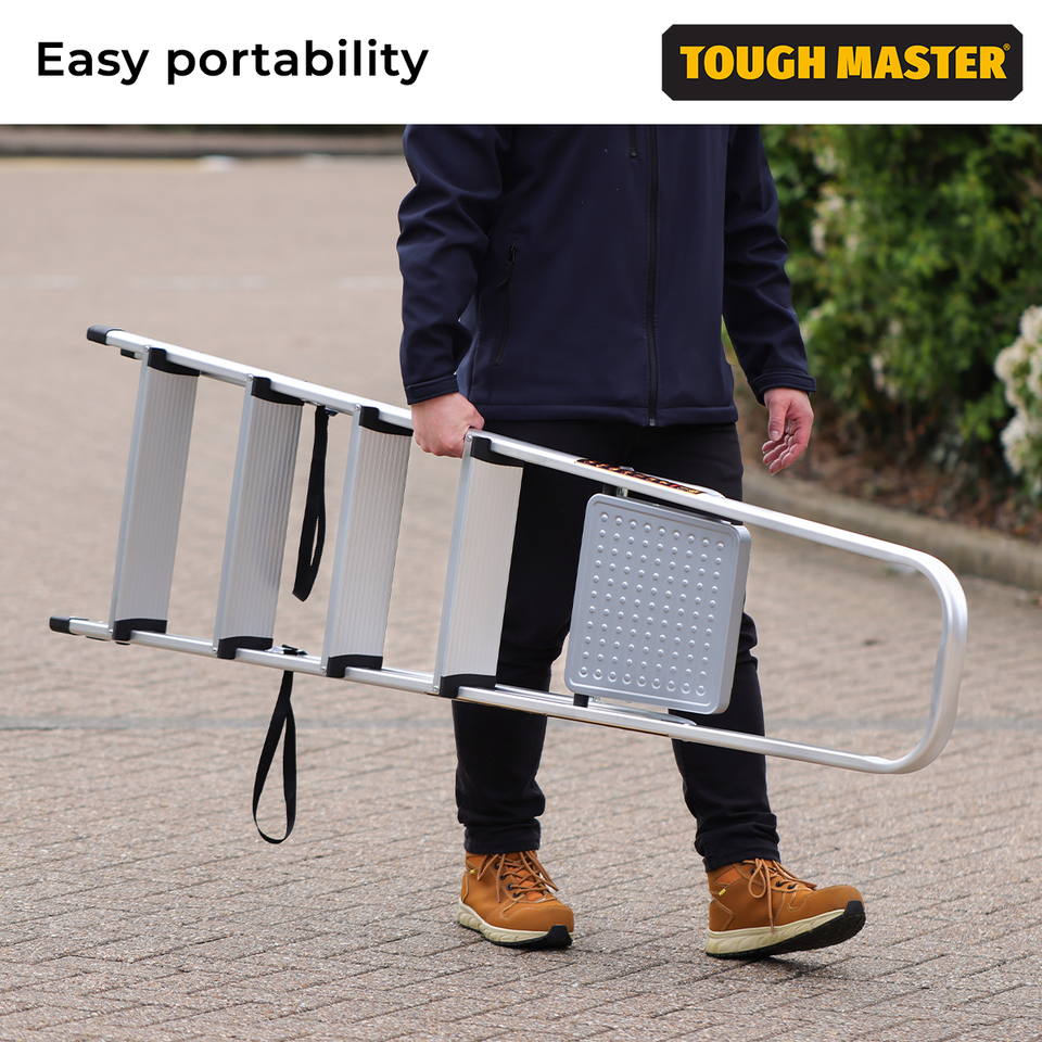 Aluminium Folding 5 Step Ladder Tread Ladders Anti-Slip StepsMax Load ...