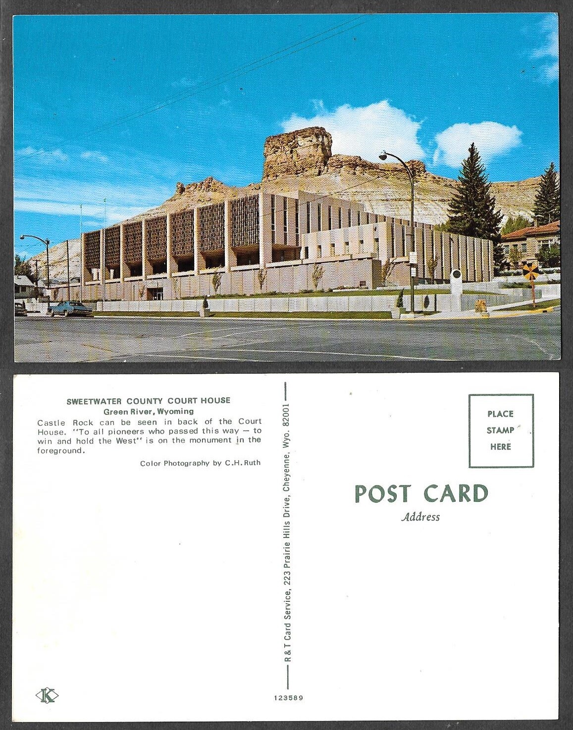 Old Wyoming Postcard - Green River - Sweetwater County Court House | eBay