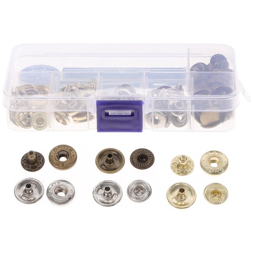 30 Sets Snap Fasteners Kit Button Snaps Fasteners with Punch and ...
