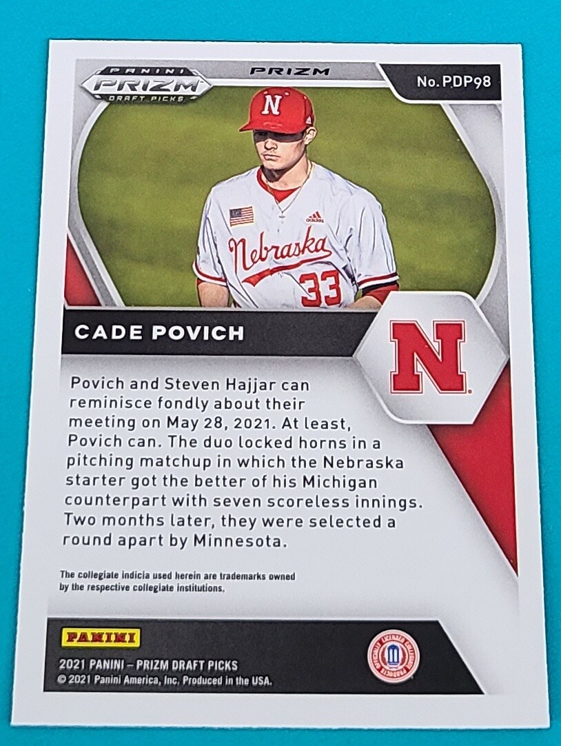 2021 Panini Prizm Draft Picks - Red Prizm #PDP98 Cade Povich (RC) for ...