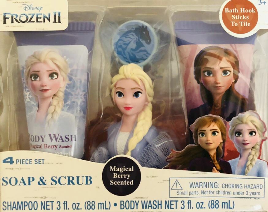 Disney Frozen 2 Elsa Soap and Scrub Hook Body Wash Shampoo Scrubby Bath ...