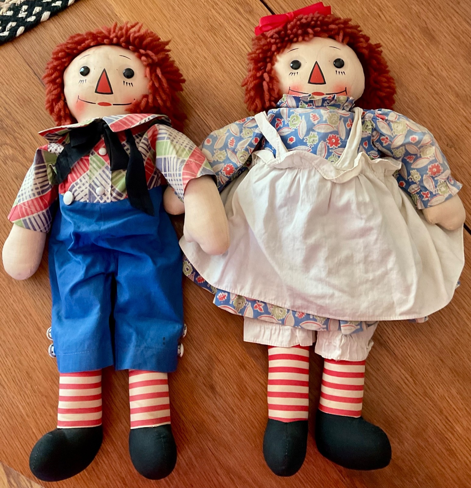 1938 Georgene Black Outline Nose Raggedy Ann & Andy Dolls, Wonderful ...