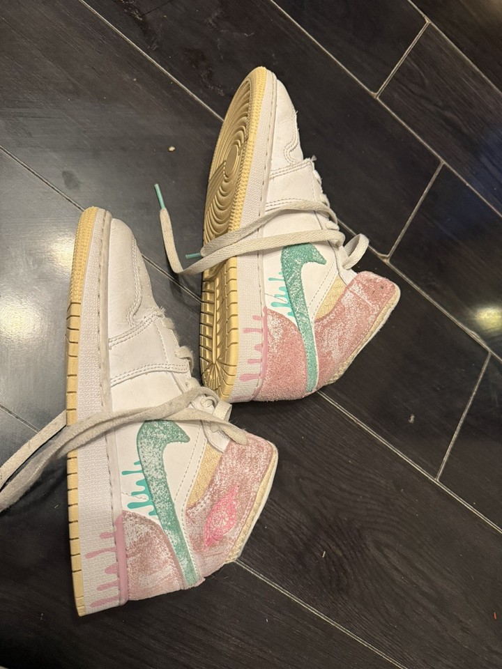 Jordan Air Jordan 1 Mid SE Ice Cream GS - DD1666-100 Kids Shoes | eBay