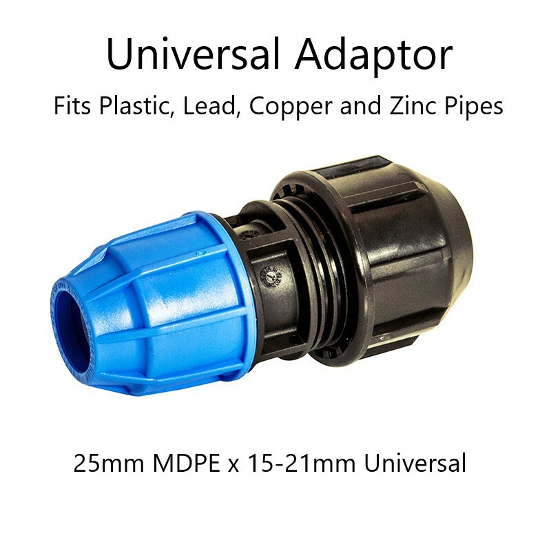 MDPE Plastic Compression Fittings 25mm FLOPLAST Water Pipe WRAS ...