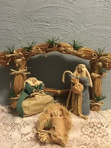 Burlap and Straw Christmas Nativity Creche Manger HandMade burlap ...