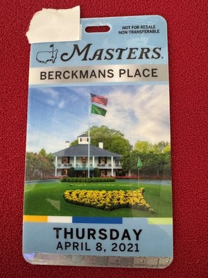 2021 Masters Badge Berckmans Place Thursday Ticket - Hideki Matsuyama ...