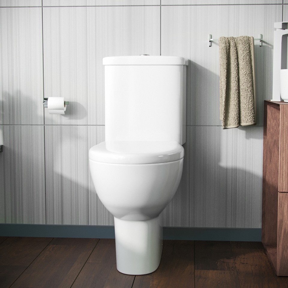 Bathroom Modern Soft Close Seat WC Pan Close Coupled Toilet & Dual ...