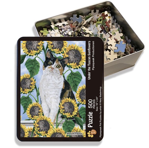 Calico Cat Jigsaw Puzzle, 500-piece with reusable Tin, from painting by ...