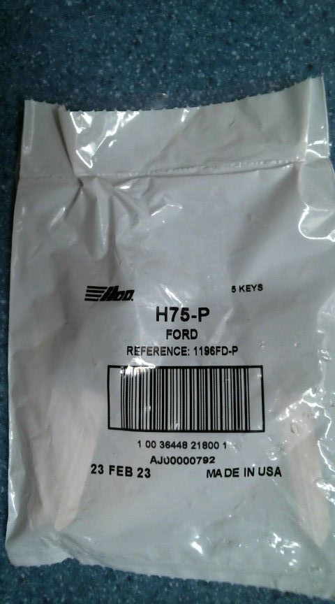 ilco H75-P Ford Non-chip Key Blanks, Bag of 5, 1196FD-P, FREE SHIPPING ...